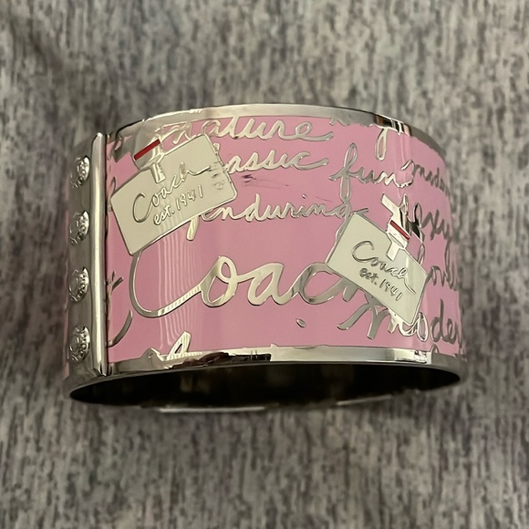 Coach | Jewelry | Coach Wide Pink Womans Bangle Bracelet | Poshmark